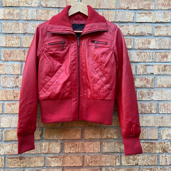 Yoki | Jackets & Coats | Womens Yoki New York Medium Red Bomber Jacket ...